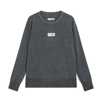 Maison Margiela Numeric Rundhals-Pullover - - Knitwear - Herren - Grau - S