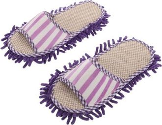 Hemobllo Pantoufles De Nettoyage De Sol Pantoufles Lavables Pour Balayage Avec Rayures Élégantes Pour Nettoyage