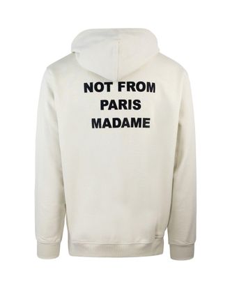Dr&ocirc;le de Monsieur Mens Hooded Sweatshirt Slogan Beige Cotton Sweatshirts Sweater