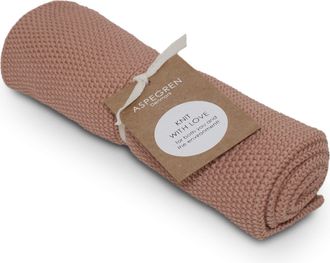 Aspegren Geschirrhandtuch gestrickt inkl. Giveaway Solid Pale Blush aus 100% Baumwolle in Rosa, Premium Geschirrtücher für Küche und Haushalt, Geschirrhandtüch