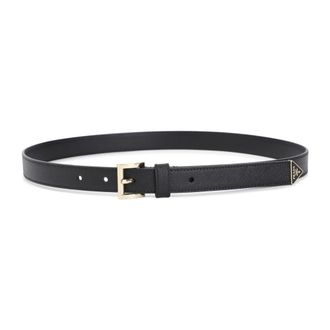 Prada Schicker Schwarzer Lederg&uuml;rtel - - Accessories - Damen - Schwarzk - 90 CM