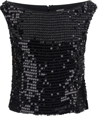 Rotate Off-Shoulder Pailletten-Top - - Tops - Damen - Schwarzk - L