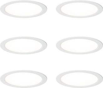 QAZQA Modern Set mit 6 Einbaustrahlern weiß 17cm inkl. einstellbarem LED Kelvin - Stephanie I Wohnzimmer I Schlafzimmer - Kunststoff Rund - I LED