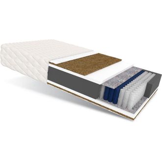 FDM Matratze 90x200 Taschenfederkern merano 7 Zonen H4 19 cm Kokos hr Schaum Klimafaser Polyurethanschaum jersey