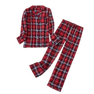 Generic Ensemble de pyjama pour femme en coton - Pyjama dhiver tendance gaufr&eacute; de couleur unie, haut &agrave; col rond et pantalon long, sweats &agrave; capuche doux avec p