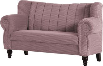 Red Living home24 Küchensofa Picos 3-Sitzer 200 x 96 x 75cm Pink/Altrosa