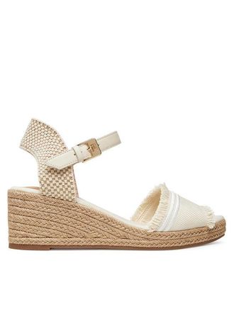 Tommy Hilfiger Espadrilles Fringe Canvas Medium Wedge FW0FW08879 Beige