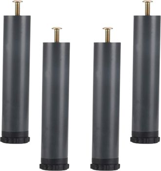 Generic Verstellbare Sofafüße aus Metall, Metall Eisen Rundrohr Bett Hubtisch Beine, Bettrahmen Stütze Zubehör, verstellbar 1-2 cm, kein Bohren erforderlich, 