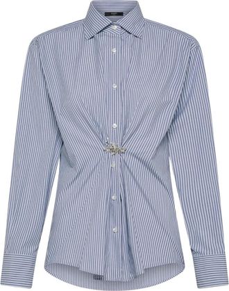 Seventy Femme, Blouses et Chemises, Bleu, Taille: 40 FR Chemise Moderne à Rayures Bleues