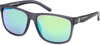 BMW BMW M Motorsport BS0042 Sonnenbrille Herren, Sonnenbrille Leicht, Form Linsen Navigator, Linsen Rauch Polarisiert, Schwarz Matt