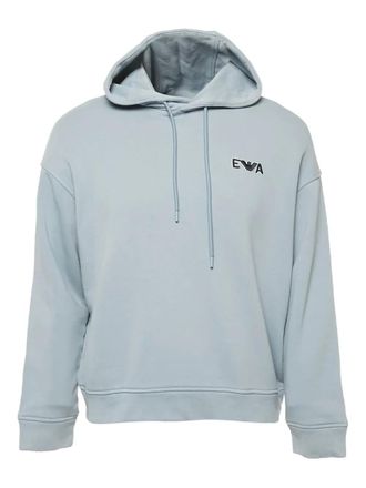Emporio Armani hoodie à motif monogrammé - Bleu