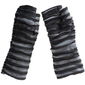 vishes alternative Bekleidung? bestickte Handstulpen aus Fleece mit Cutwork - Unikat