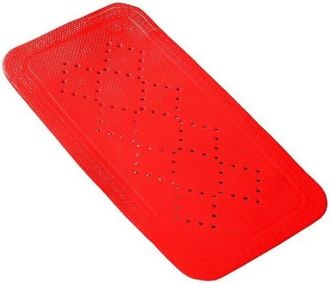 Spirella Tapis Fond de Baignoire Mousse PVC Alaska - Tapis de Bain Antidérapant Ventouses + Trous de Drainage Anti Moisissure - Rouge - 71 X 36 cm