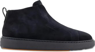 Santoni Homme, Chaussures, Bleu, Taille: 44 EU Bottines Chelsea en daim sans lacets