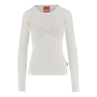Diesel Devore-Spitzenoberteil - - Knitwear - Damen - Wei&szlig; - XS