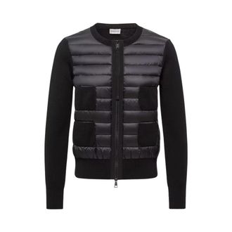 Moncler Woll- und Nylon-Steppjacke - - Knitwear - Damen - Schwarzk - S