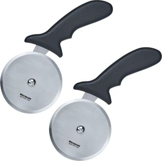 Westmark 2 Profi-Pizzaschneider/XXL-Pizzaroller, Klingenmaß: ø 10 cm, Länge: 23 cm, Rostfreier Edelstahl/Kunststoff, Master Line, Schwarz/Silber, 132822E3
