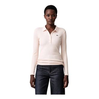 Lacoste L.12.D Geripptes Baumwoll-Polo - - Tops - Damen - Rosa - L
