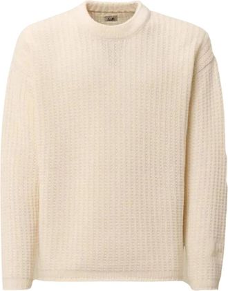 C.P. Company C.p. Company, Homme, Pulls, Blanc, Taille: XL Maille Chenille Col Rond