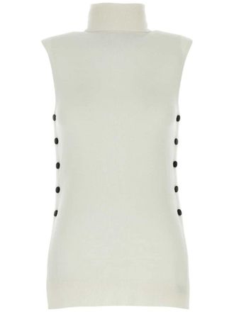 Giorgio Armani Oberteil mit Stehkragen - Weiß