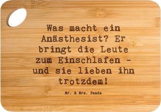 Mr. & Mrs. Panda Brett Spruch An&auml;sthesist Schlafprofi - Geschenk, Fr&uuml;hst&uuml;cksbrett, Lebenswichtige Arbeit, schneidunterlage, Fr&uuml;hst&uuml;cksbrettchen, Schneidebrett, Hackbre