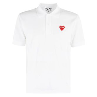 Comme Des Gar&ccedil;ons Homme, Tops, Blanc, Taille: XL Polo Rouge Coeur