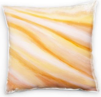 Paul Sinus Art Abstrakt, orange, gelb, beige Deko Kissen 40x40cm f&uuml;r Couch Sofa Lounge Zierkissen - Dekoration zum Wohlf&uuml;hlen