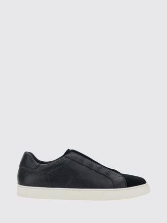 Doucal's Baskets slip-on en laine et cuir de veau grain&eacute; avec lacets &eacute;lastiques