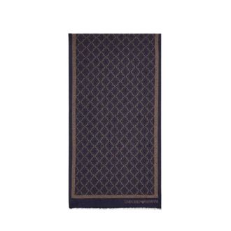 Emporio Armani &Eacute;charpe &agrave; motif g&eacute;om&eacute;trique - unisex - Accessoires - Bleu - Taille: ONE Size