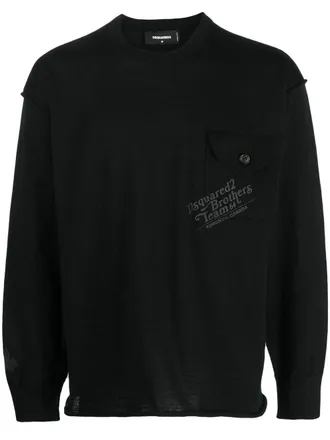 Dsquared2 pull en maille &agrave; design nervur&eacute; - Noir