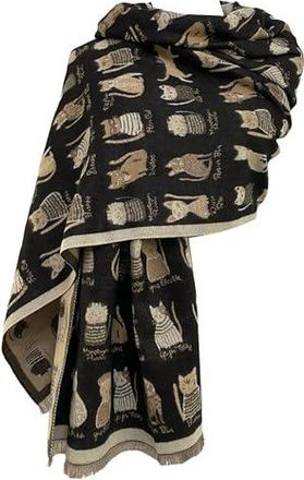 GFM Châle pashmina imprimé chats en cachemire pour lautomne et lhiver (CTSHL), Ctshl-a-02, L