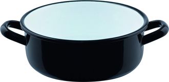 Riess 0240-017, ZWERGE Kasserolle mit Bördel 20, CLASSIC- RIESEN UND ZWERGE, 2 Liter, ohne Deckel, Durchmesser 20 cm, Höhe 7.8 cm, Inhalt 2 Liter Emaille, S