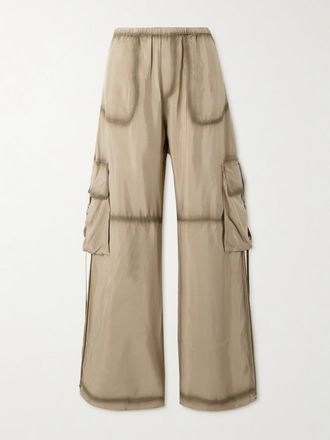 Acne Studios Cargohose Mit Weitem Bein Aus Gl&auml;nzendem Twill - Grau