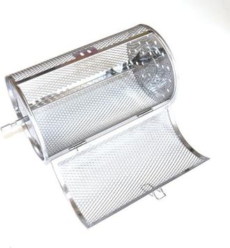 Generic Cage &agrave; r&ocirc;tir rotative en acier inoxydable pour r&ocirc;tir les grains de caf&eacute; et barbecue, panier &agrave; rouler en acier 430 pour cuisine ou cuisine en plein air