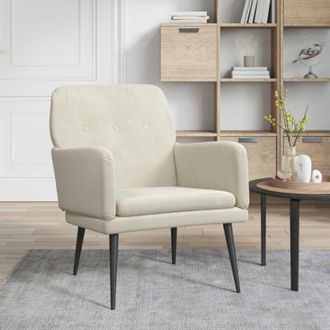 vidaXL Sessel Creme 62x79x79 cm Samt Vidaxl