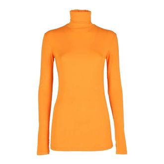 Sportmax Orange Reflex Hoher Kragen Langarm - - Knitwear - Damen - Orange - XS