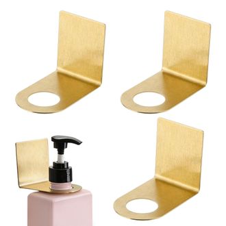 Generic Shampoo-Halter f&uuml;r Badezimmer, 3 St&uuml;ck wasserdichte Aufbewahrungshaken, Shampoo-Halter, f&uuml;r Flasche Balsam Seifenspender Metall Holz Wand Haus Wohnung