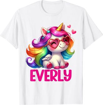 BDAZ Everly Unicorn Name Personalisiertes Design T-Shirt