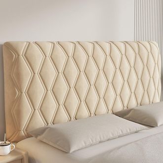 Generic Verdickter, gesteppter Bettkopfteilbezug aus Samt, weicher, staubdichter Schutzbezug für die Schlafzimmerdekoration, waschbar, einfach anzubringen(Kha