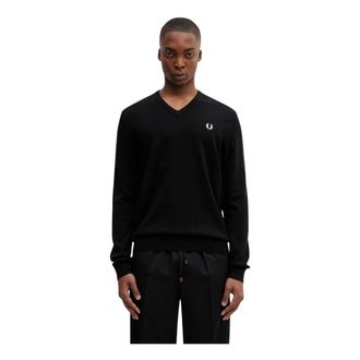 Fred Perry V-neck Strickware - - Knitwear - Herren - Schwarzk - M