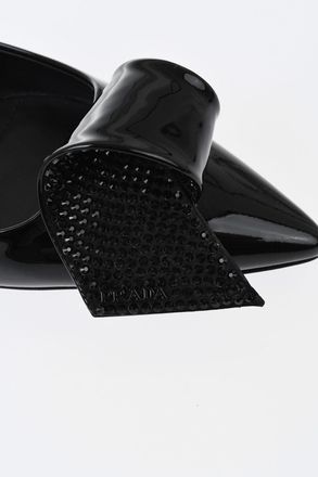 Prada Ballerinas aus Lack mit 6 cm steifem Strass-Detail Prada
