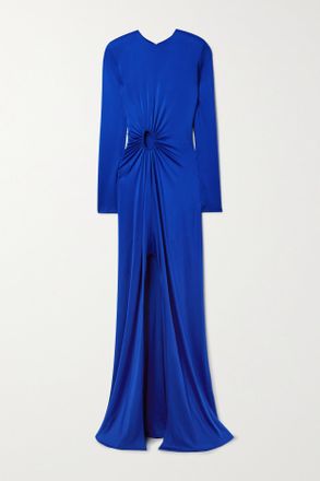 Et Ochs + Net Sustain Katherine Robe Aus Gl&auml;nzendem Stretch-jersey Mit Cut-out - Blau