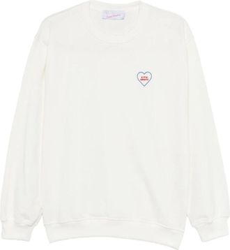 Giada Benincasa Femme, Sweatshirts et sweats &agrave; capuche, Blanc, Taille: 36 FR SweaT-shirt Brod&eacute;