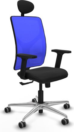 Piqueras y Crespo Economalla Stuhl mit 2D-Armlehnen, h&ouml;henverstellbarer Lendenwirbelst&uuml;tze und festem Kopfteil, ausgestattet mit Sincro 3 Positionen und Schneideschaum,