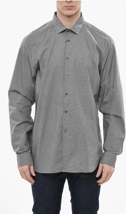 Corneliani Cotton Poplin Slim Fit Patterned Shirt size 44