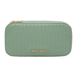 Carlo Colucci Geflochtene Kulturtasche - - Bags - Damen - Gr&uuml;n - ONE SIZE
