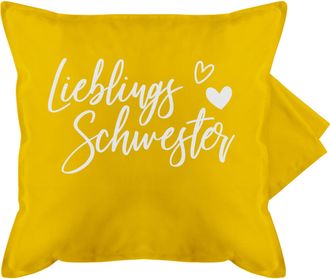 Shirtracer Kissenbezug - Schwester - Kissen - Lieblingsschwester - 50 x 50 cm - Gelb - schwesterherz geschenk sister f&uuml;r schwestern geschenke sis geschwister bes