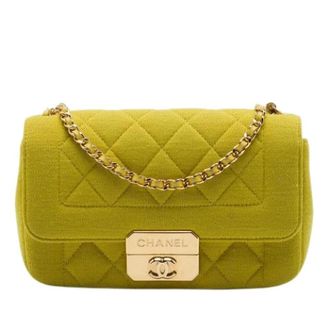 Chanel Pre-owned Vintage Jersey Leder Umh&auml;ngetasche - - Pre-owned - Damen - Gelb - ONE SIZE