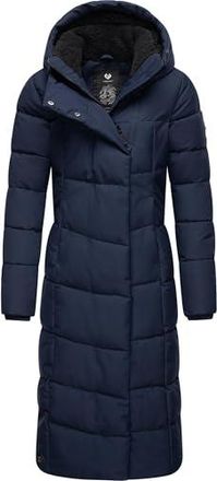 Ragwear Manteau dhiver chaud pour femme - Manteau matelassé extra long imperméable et respirant - Pavla extra long - XS à 6XL, Bleu marine 24, 4XL