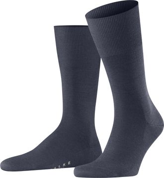Falke Herren Socken Airport M So Wolle Baumwolle einfarbig 1 Paar, Blau Blue Ink 6491, 45-46